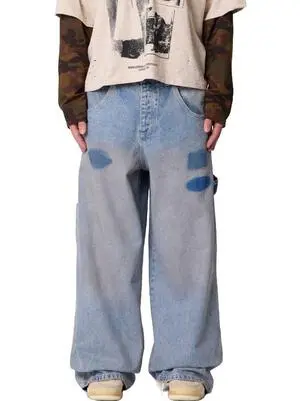 Mnml Patch Mark Rave Baggy Jeans - Blue