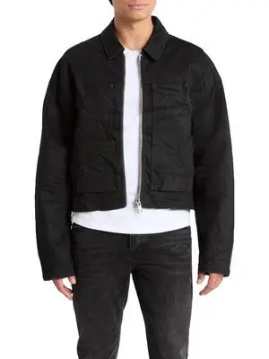PURPLE BRAND Raw Denim Zip Jacket - Black