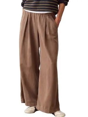 Marine Layer Allison Pleated Wide Leg Trousers - Java