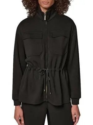 Donna Karan New York Jet Setter Mock Neck Shirtjacket Black