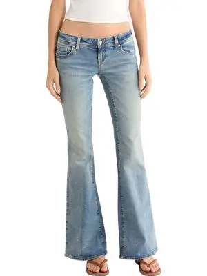PACSUN Alana Low Rise Flare Jeans - Medium Indigo