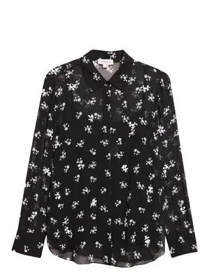 Lafayette 148 New York Scottie Embellished Silk Blouse - Black Multi