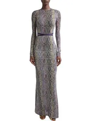 Missoni Space Dyed Metallic Long Sleeve Maxi Dress - Smson