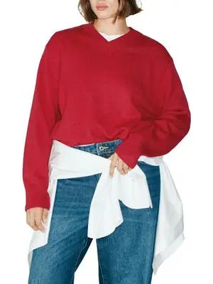 Mango Limoni V-neck Sweater - Red