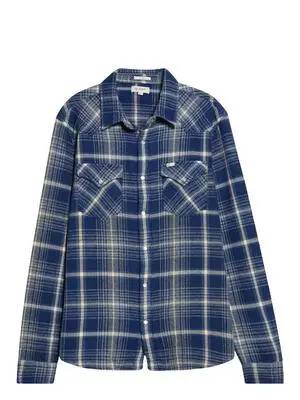 Ag Huston Plaid Western Shirt Blue Multi