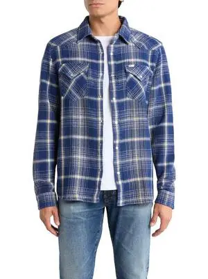 Ag Huston Plaid Western Shirt - Blue Multi