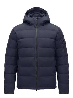 QUARTZ CO. Franklin Edition | Hooded Down Midweight Jacket - True Navy