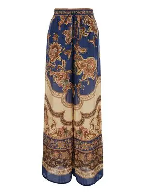 Zimmermann Zimmermann Women 'Aster ' Multicolor Pants With Elasticated Drawstring Waist And All-Over Print In Silk For Women Multicolor