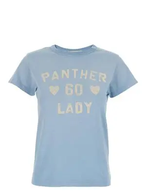 Valentino Garavani Valentino Women Blue T-Shirt With Maxi Logo On Front And Back In Cotton Jersey For Women Blue