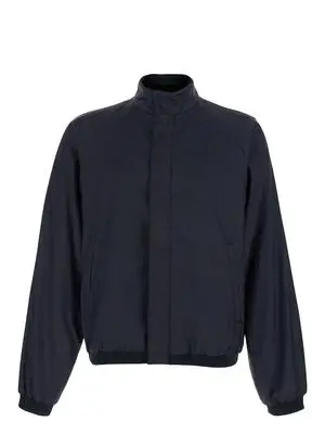 Gucci Black Jacket With High Collar And Hidden Web Stripe On The Closure In Tech Fabric - Multicolor