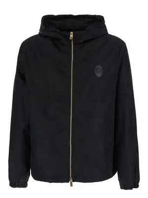 Versace Black Jackets With Front Closure In Tech Fabric For - Multicolor