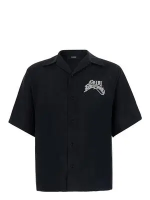 Amiri Black Shirt With Logo On The Front And Back In Fabric For - Multicolor
