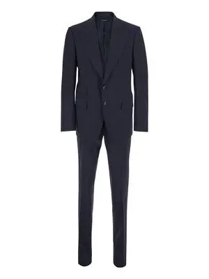 TOM FORD Tom Ford Men 'Shelton' Blue Single-Breasted Suit With Peak Revers In Wool For Men Multicolor