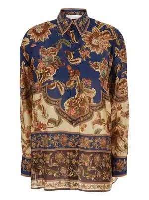 Zimmermann Aster' Shirt With Classic Collar And All-over Print In Silk For - Multicolor