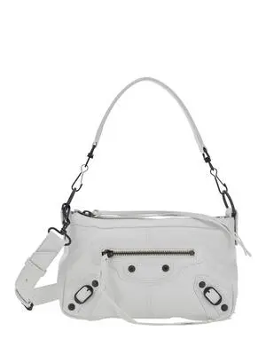 Balenciaga Le City Moto' White Mini Shoulder Bag With Adjustable And Removable Strap In Leather For - Multicolor