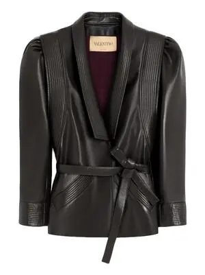 Valentino Garavani Nappa Leather Jacket Black