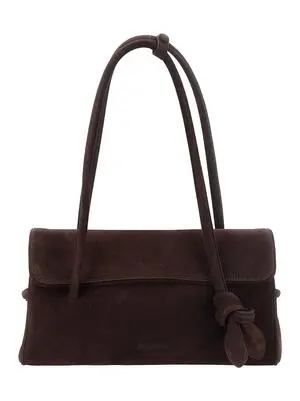 Jacquemus Jacquemus Women 'Le Turismo Long' Brown Shoulder Bag With Front Knot And Two Top Handles In Leather For Women Brown