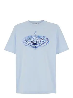 Casablanca Light-blue T-shirt With Front Logo In Cotton For - Multicolor