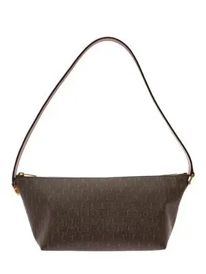 Saint Laurent Saint Laurent Men Shoulder Bag 'Cassandre' With Gancini And All-Over Embroidery In Canvas And Brown Leather For Men Multicolor