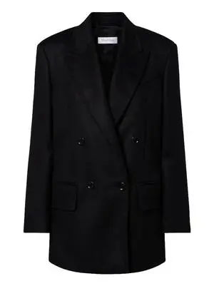 Max Mara Double-breasted Camel Hair Blazer - Black