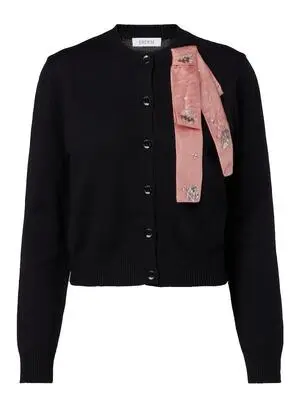 Erdem Embellished Wool Cardigan - Black