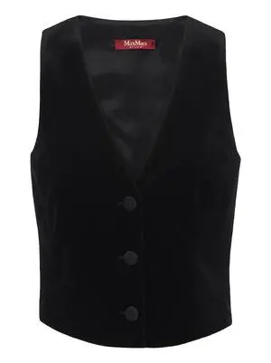 Max Mara Elegante Cotton Velvet Vest - Black