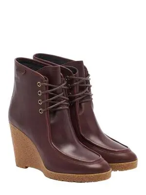 Isabel Marant Étoile Cylia Leather Wedge Ankle Boots - Brown
