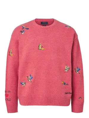 Polo Ralph Lauren Embroide Wool And Alpaca Sweater - Red
