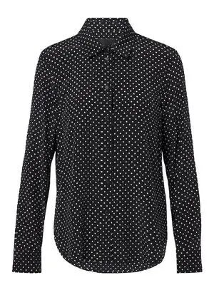 NILI LOTAN Gana Polka-dot Silk Shirt - Black