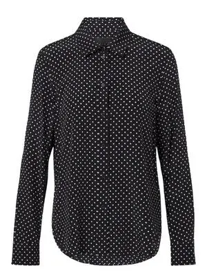 NILI LOTAN Gana Polka-dot Silk Shirt - Black