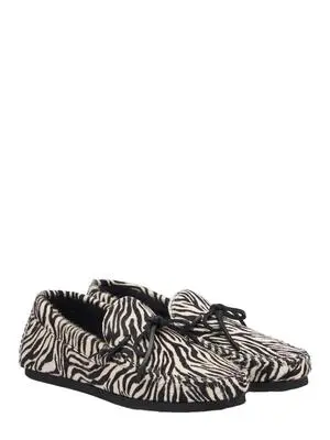 Isabel Marant Étoile Fitza Zebra-print Calf Hair Loafers - Black