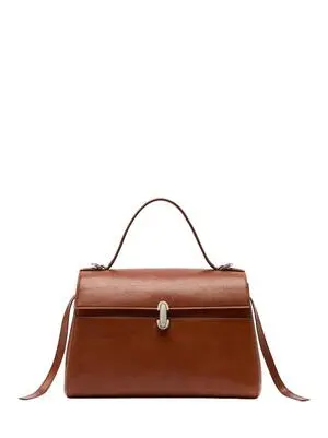 Savette Symmetry Soft Medium Leather Top Handle Bag - Brown