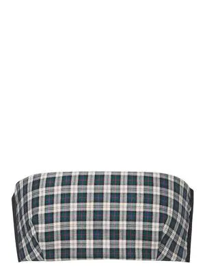 Dries Van Noten Plaid Cotton Flannel Bandeau Top - Multicoloured
