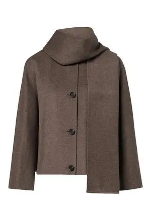 Max Mara Scarf-detail Wool Jacket - Grey