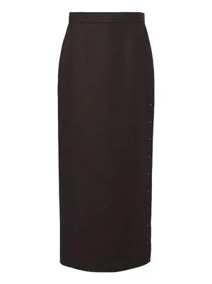Max Mara Virgin Wool Maxi Skirt - Brown