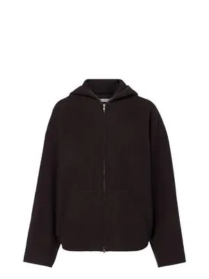 Max Mara Wool And Cashmere-blend Hoodie - Brown