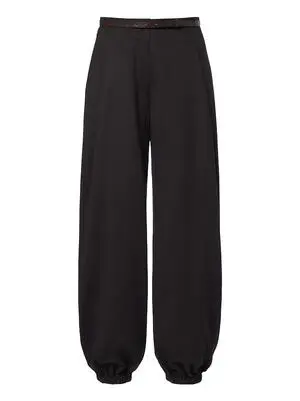 Max Mara Belted Wool-blend Wide-leg Pants - Brown