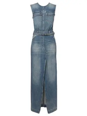 Dries Van Noten Denim Faded Maxi Dress - Blue
