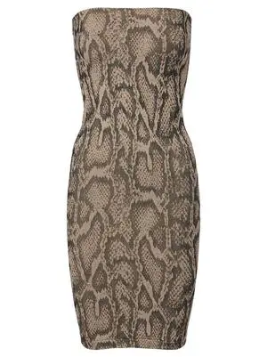 Wolford Snake-print Jacquard Minidress - Brown
