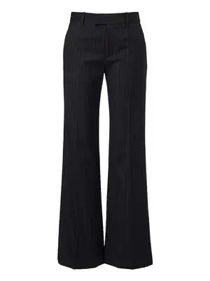 NILI LOTAN Bethany Pinstriped Wool Flared Pants - Blue