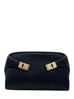 FERRAGAMO Hug Small Calf Hair Clutch - Blue