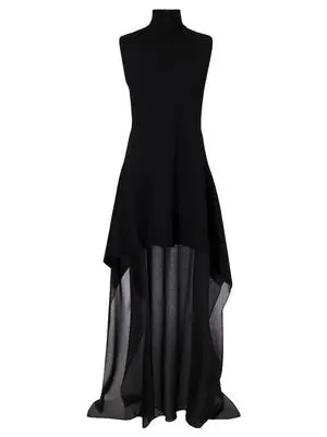 Sportmax Turtleneck Tiered Maxi Dress - Black