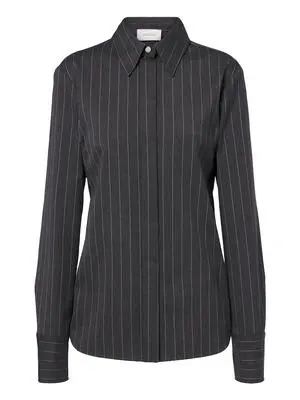 Sportmax Pinstriped Wool-blend Shirt - Grey