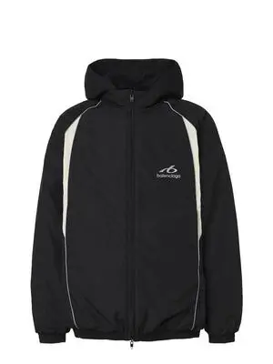 Balenciaga Logo Cotton Hoodie - Black
