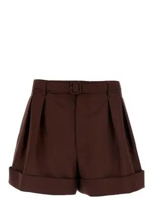 Saint Laurent Brown Cotton Bermuda Shorts With Side Pockets For - Multicolor
