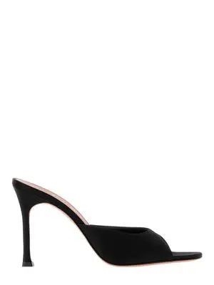 Amina Muaddi Satin Alexa Mules - Black