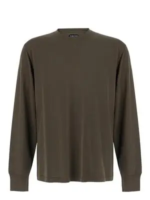 TOM FORD Brown Long Sleeve T-shirt With Logo On The Front In Blend Cotton - Multicolor