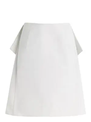 LII Contrast Back Twill Mini Skirt - White