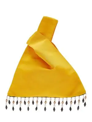 MÉLISSE Silk Faille Knot Bag - Yellow