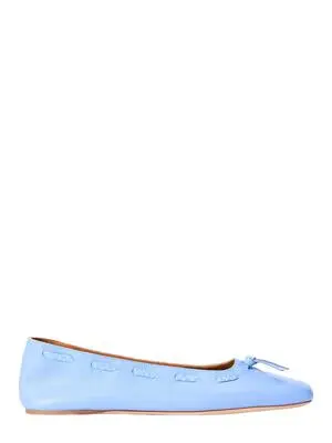 Staud Milo Leather Ballet Flats - Blue